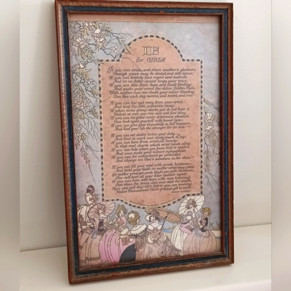 Vintage | Art | Vintage Framed If For Girls | Poshmark